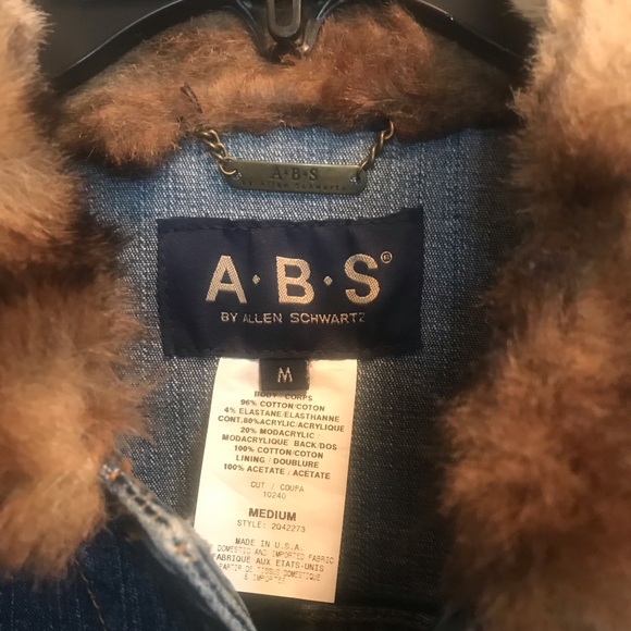 ABS Allen Schwartz | Jackets & Coats | Abs Jean Jacket With Faux Fur ...